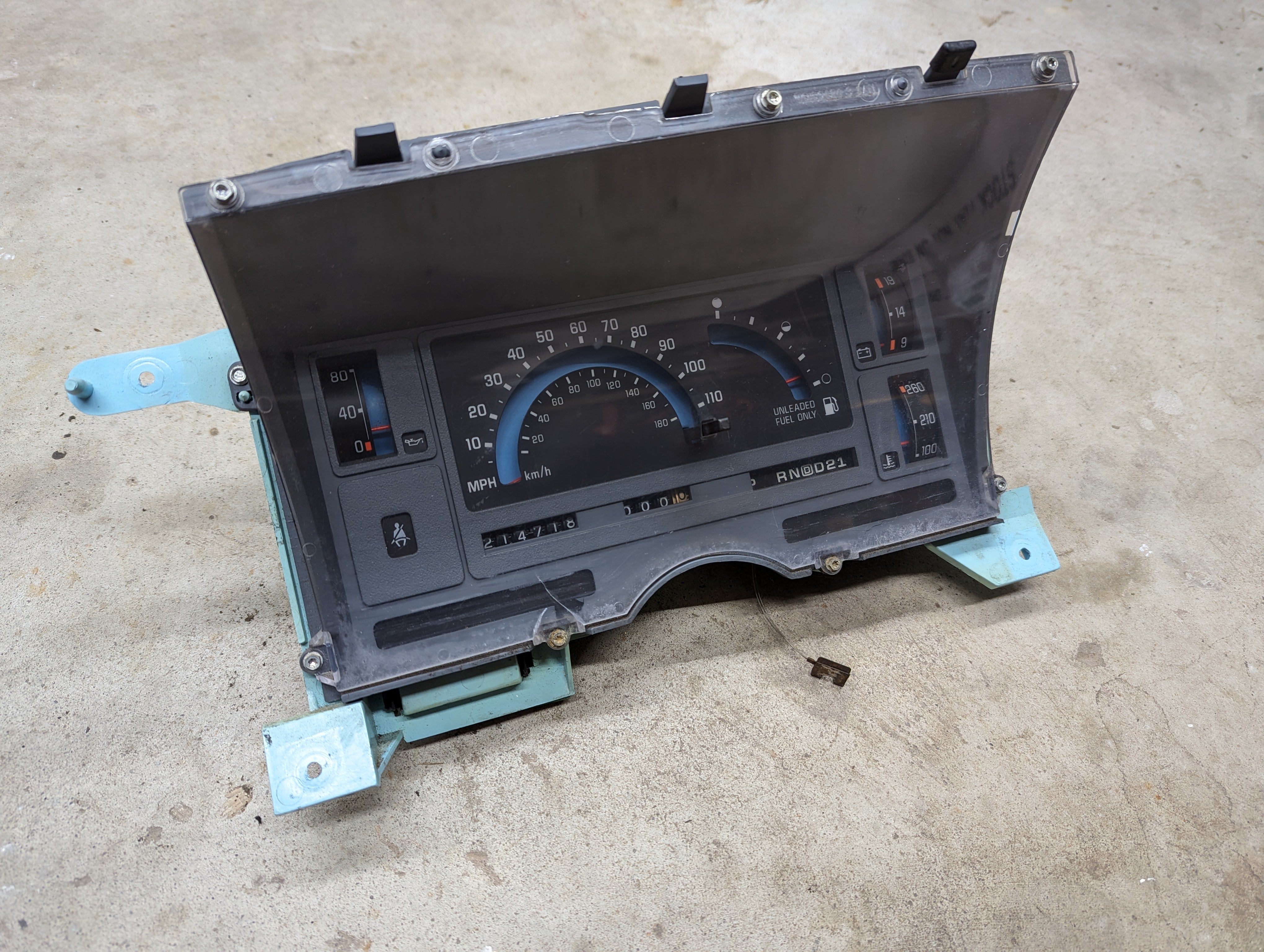 OEM Instrument Cluster with PRNDL and 110 mph Speedo for 1986-1994 Che ...